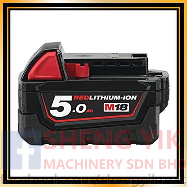 Shengyik Milwaukee M18-B5 M18 5.0 REDLITHIUM-ION Compact Battery ...