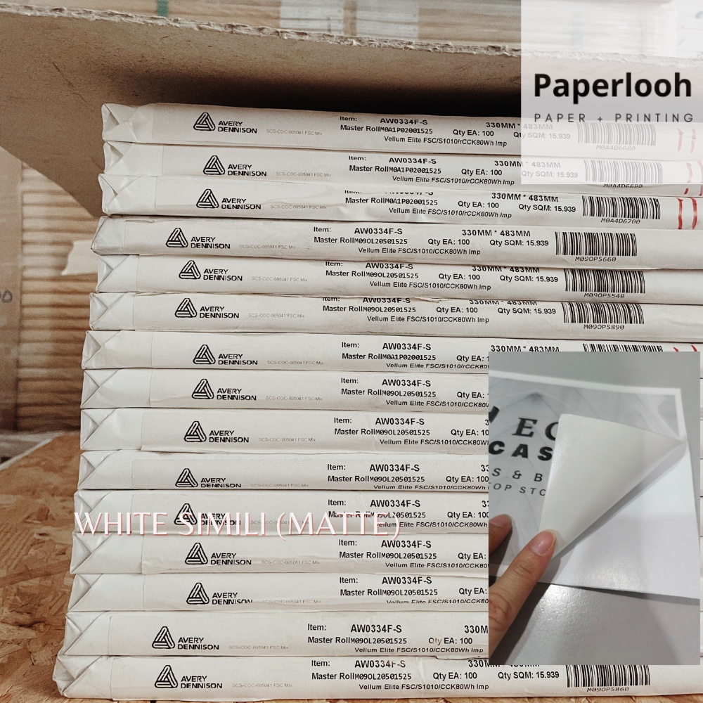 100pcs Mirrorkote Glossy/White Simili Matte Sticker Avery Dennison ...