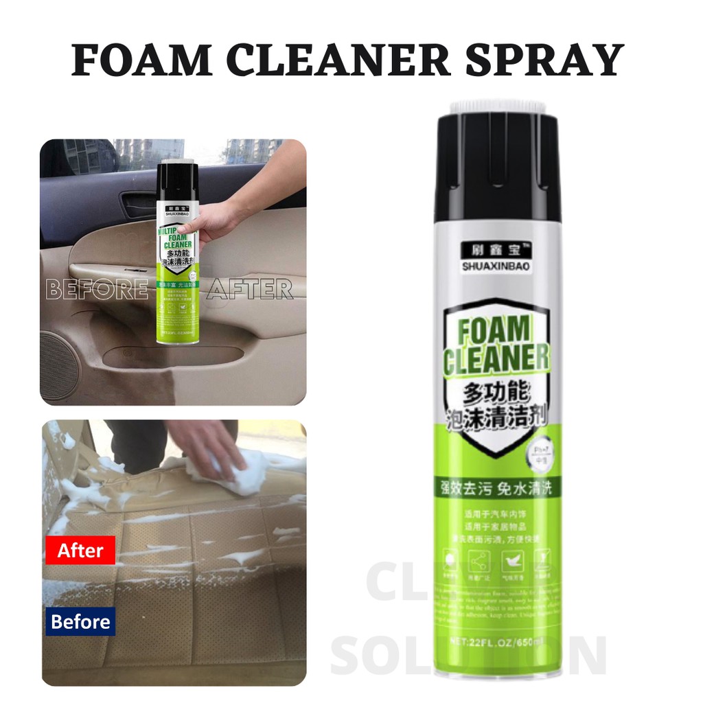 Multi-Purpose Foam Cleaner 650ml With Head Brush Pencuci Serbaguna Sofa Fabric Leather | Shopee ...