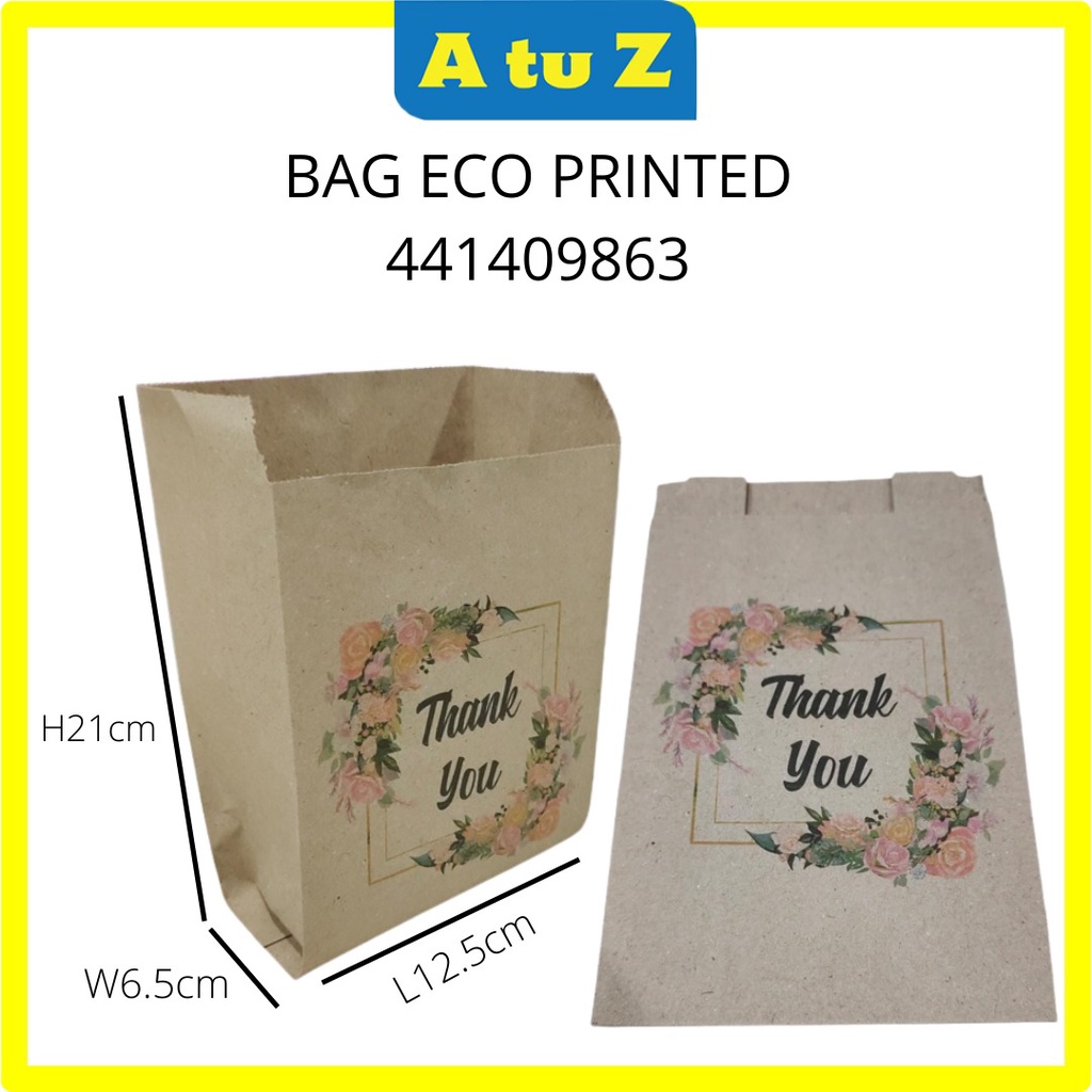 AtuZ Brown Paper Bag Pack Goreng Pisang Thank You/Happy Birthday/ Door gift bag/ Bag cetak/Bag ...