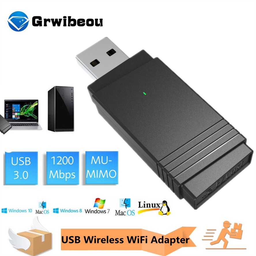 1200Mbps USB 3.0 Dual Band AC 802.11 5G/2.4G USB Wireless Network Card ...