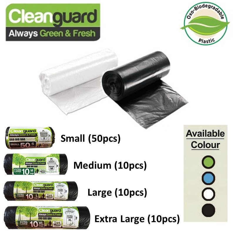 1 Roll CLEAN GUARD Cleanguard Oxo Biodegradable Green Garbage Bag ...