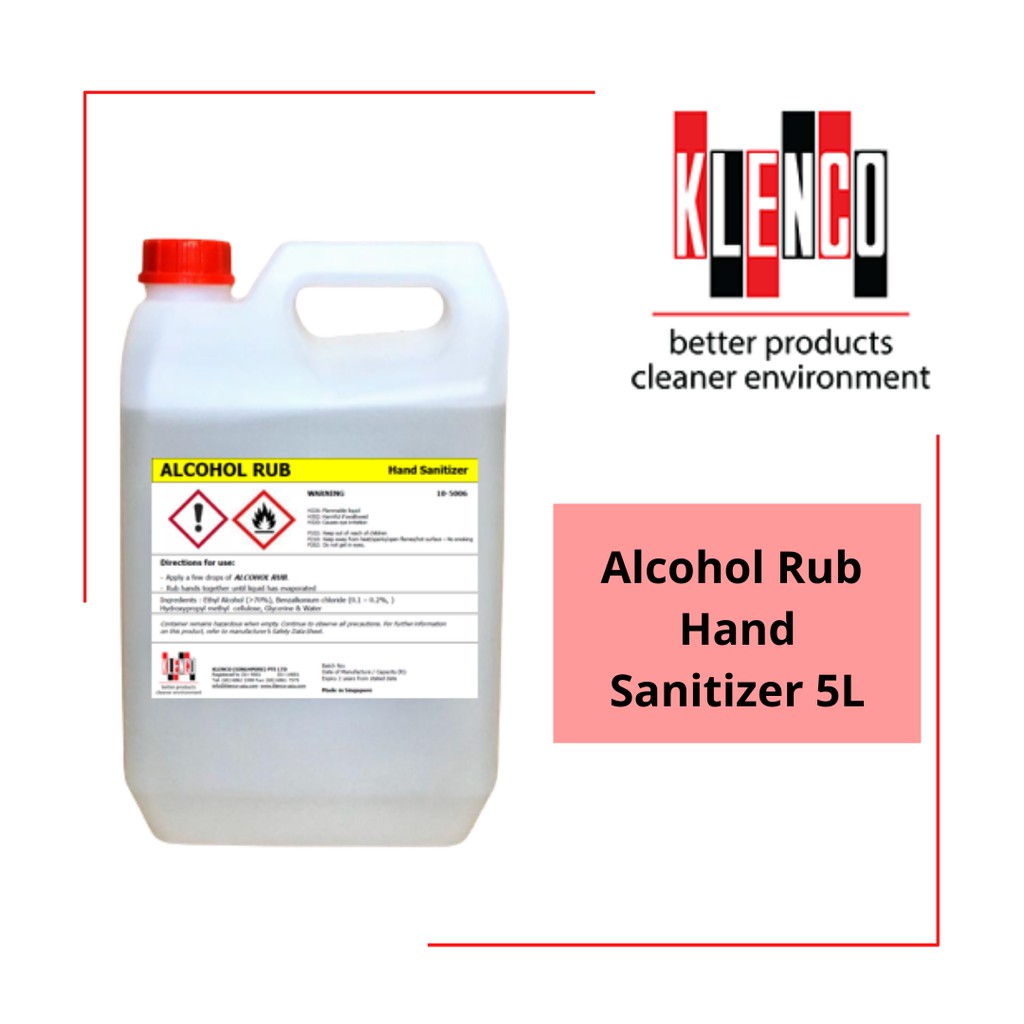 KLENCO Alcohol Rub Sanitizer 5L (KKM APPROVED) | Shopee Malaysia