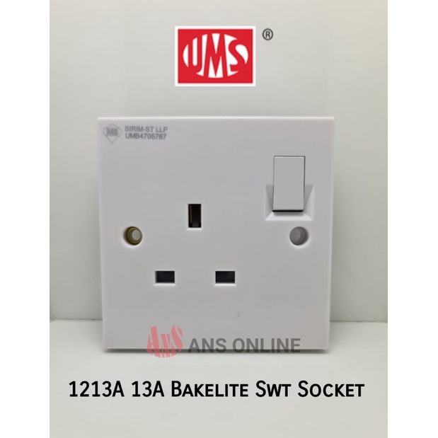 UMS BAKELITE 13A SOCKET OUTLET 1213A | Shopee Malaysia