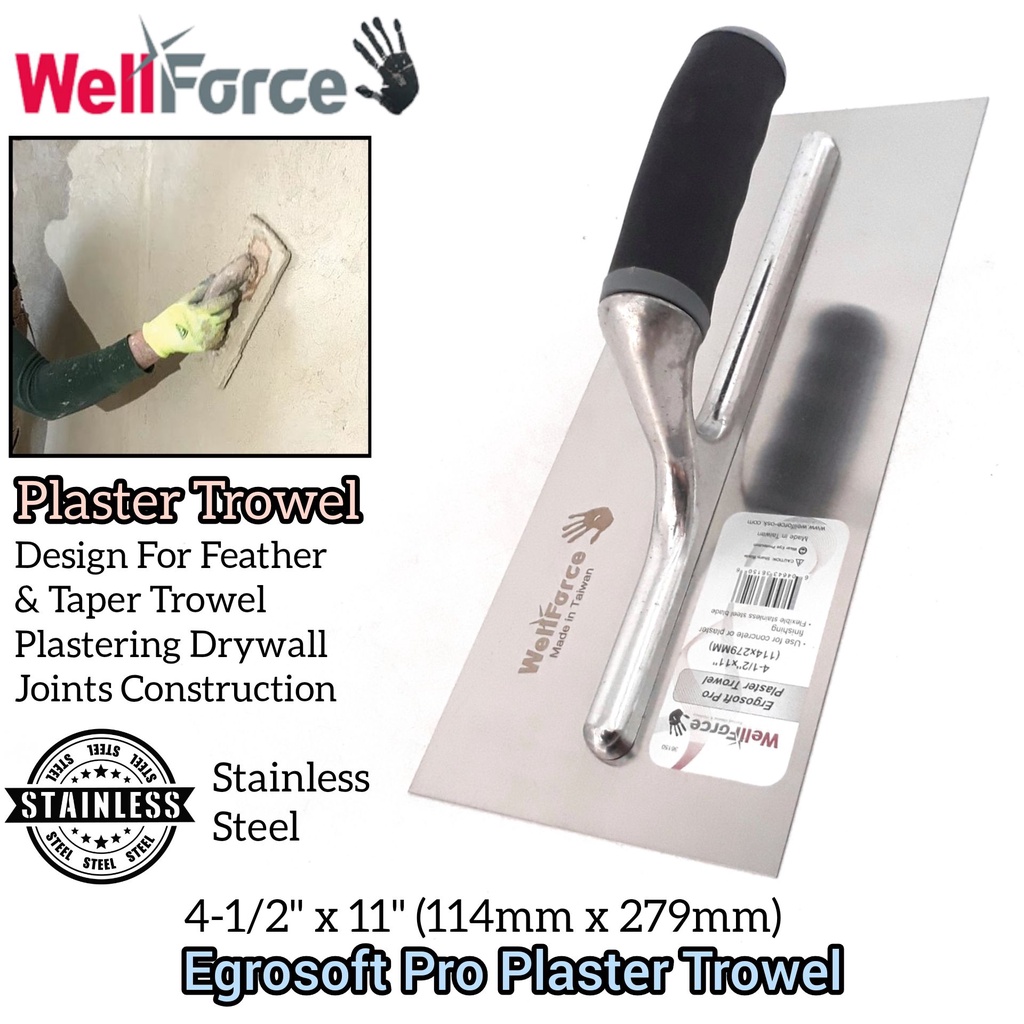 WellForce Ergosoft Pro Plaster Trowel For Concrete Or Plaster Finishing ...