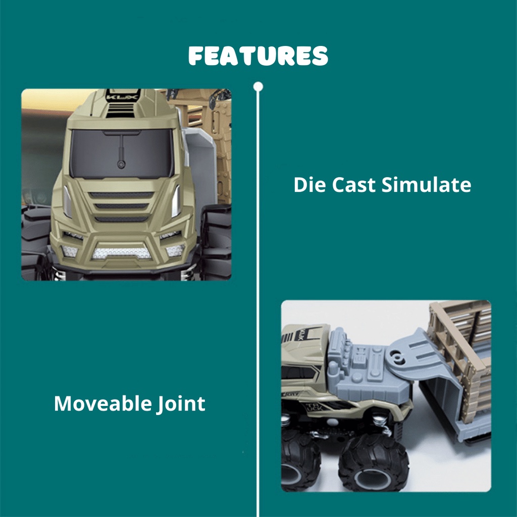 SIMI Die Cast Truck Loader Dinosaur Toy Vehicle Kereta Mainan Budak ...