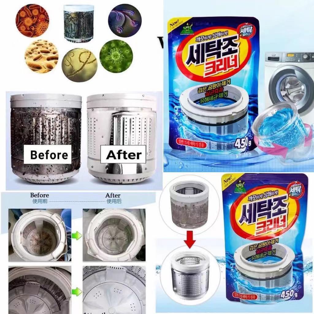 (450g) Pencuci Mesin Basuh Korea Washing Machine Cleaner Powder Drum ...