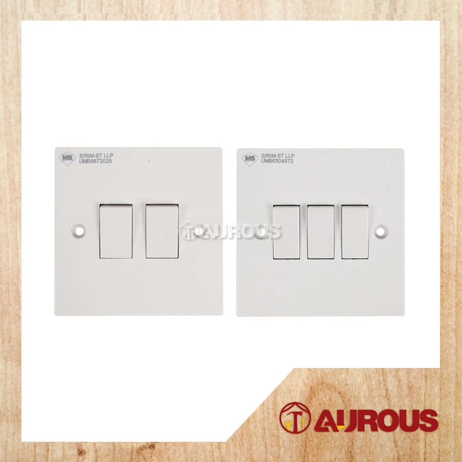 UMS 1 WAY FLUSH SWITCH 10A 250V (2 GANG/3 GANG) | Shopee Malaysia