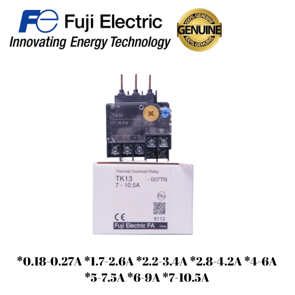 Fuji ( TK13 ) 0.18A ~ 10.5A 3Pin Thermal Overload Relay TOR | Shopee ...