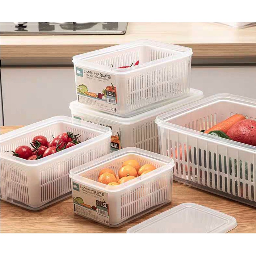 Plastic Large-capacity Refrigerator Double-layer Storage Box With ...