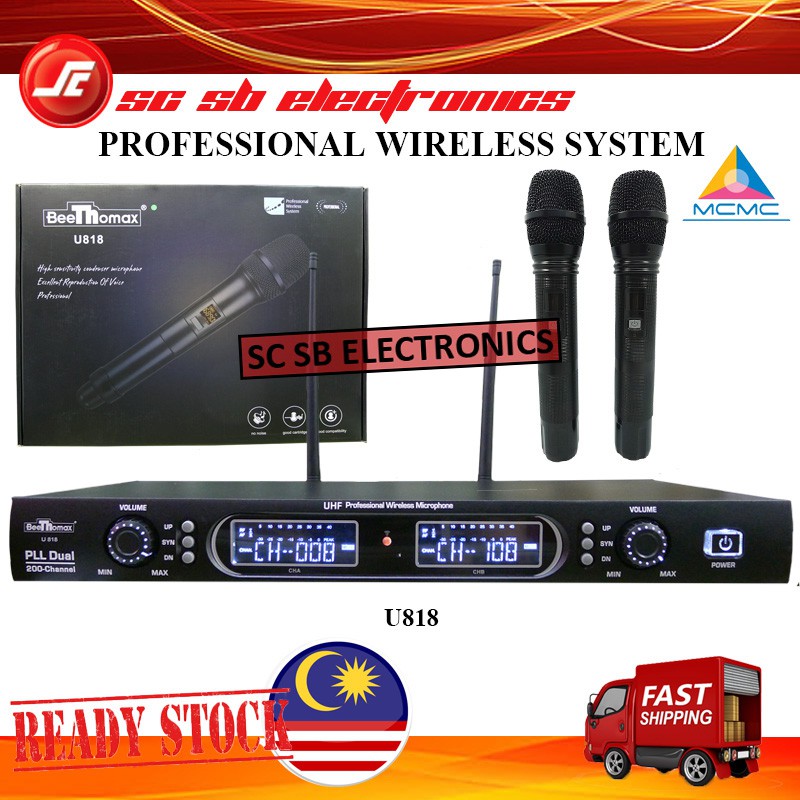 BEETHOMAX PPL DUAL 200 CHANNEL PROFESSIONAL WIRELESS MICROPHONE ...