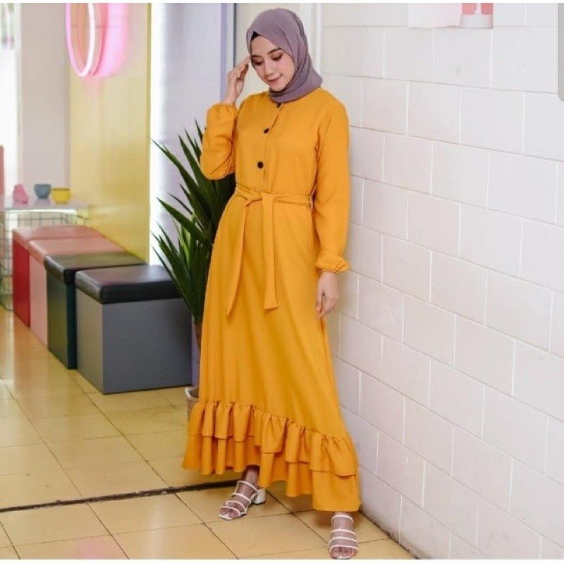 Gamis (Mustard) | Shopee Malaysia