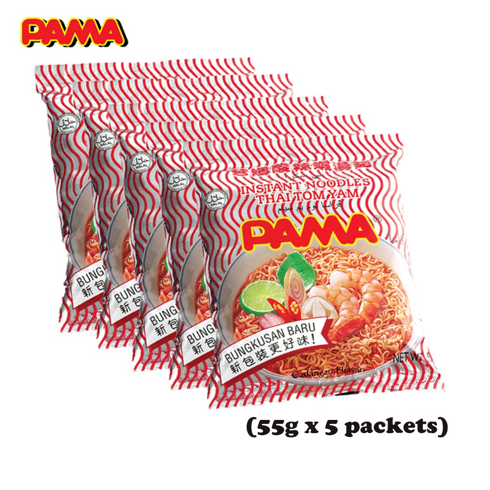 INSTANT NOODLE Pama Instant Noodles Thai Tom Yam 5x55g RATATOO GROCER ...