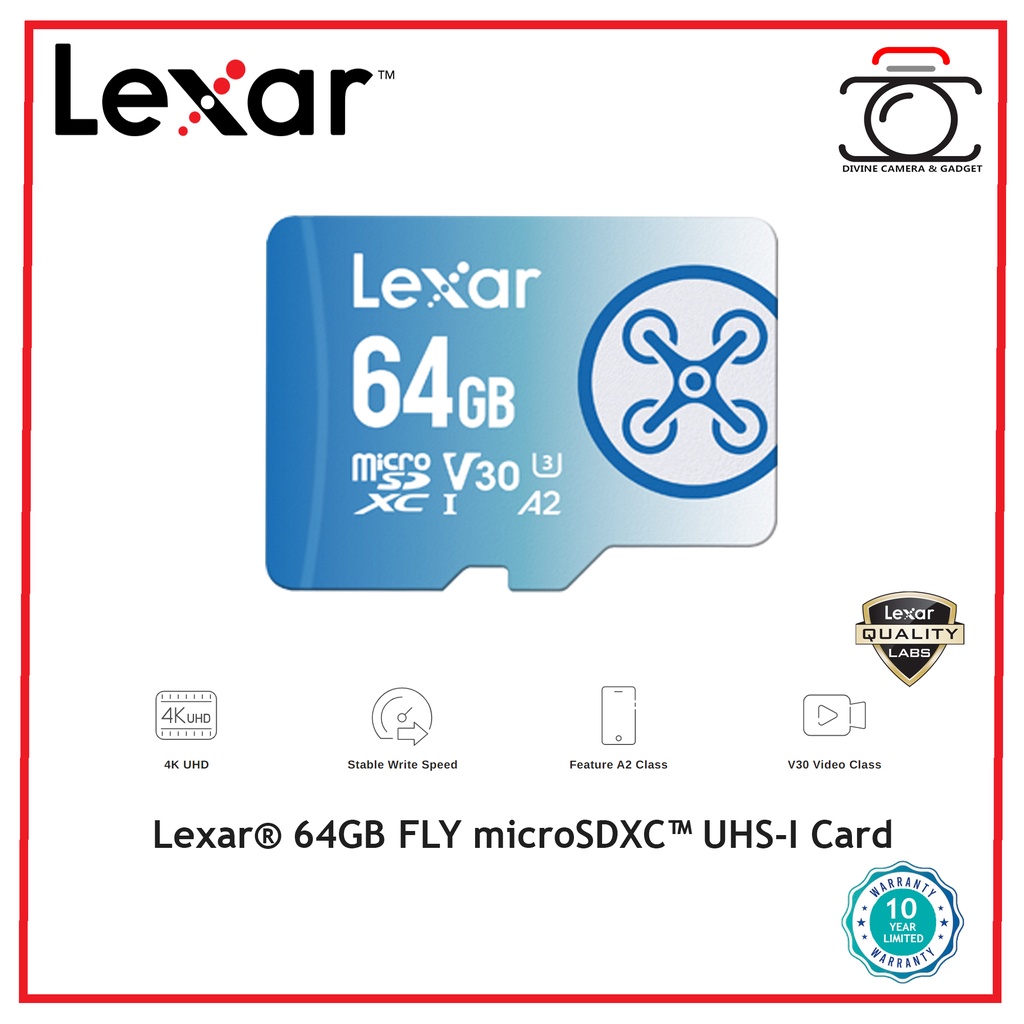 Lexar® FLY microSDXC™ UHS-I Card 64GB 128GB 256GB | Shopee Malaysia