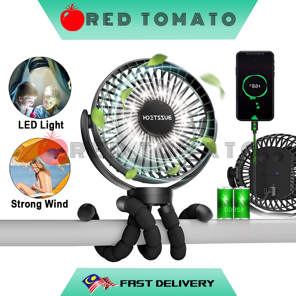 RED TOMATO 12000mAh Portable Stroller Fan fan USB Rechargeable Mini ...