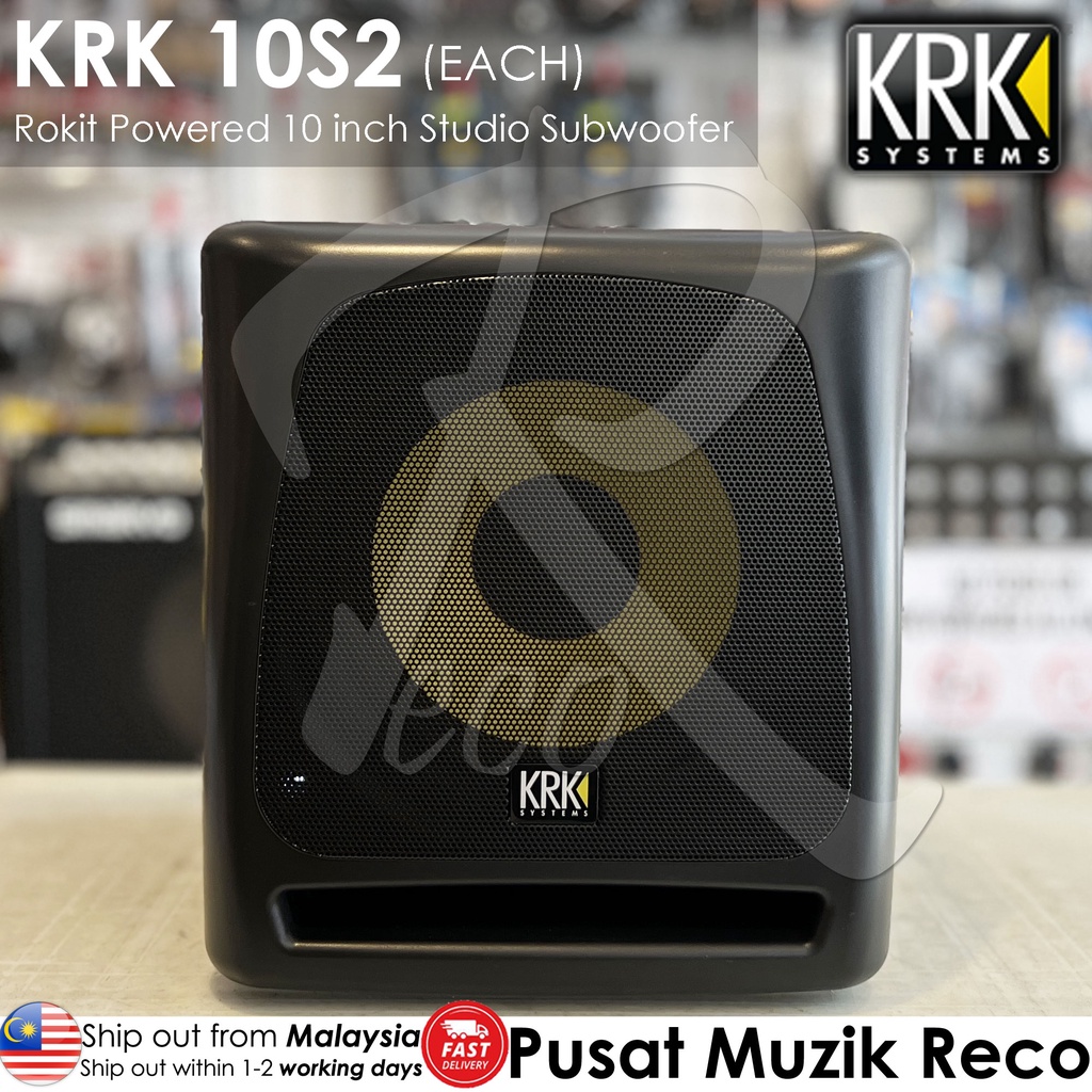KRK 10S2 Rokit Powered 10 Inch 160W Powered Studio Subwoofer Speaker V2 ...
