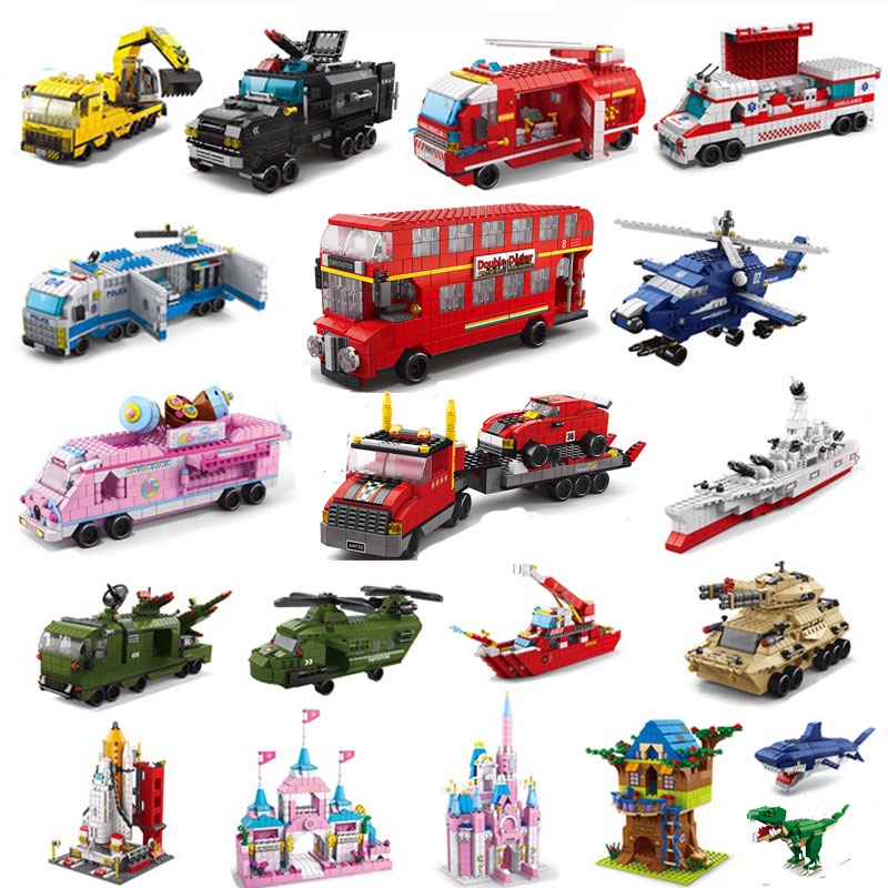 20 Style 1000PCS Traffic Car Model Building Blocks Compatible City ...