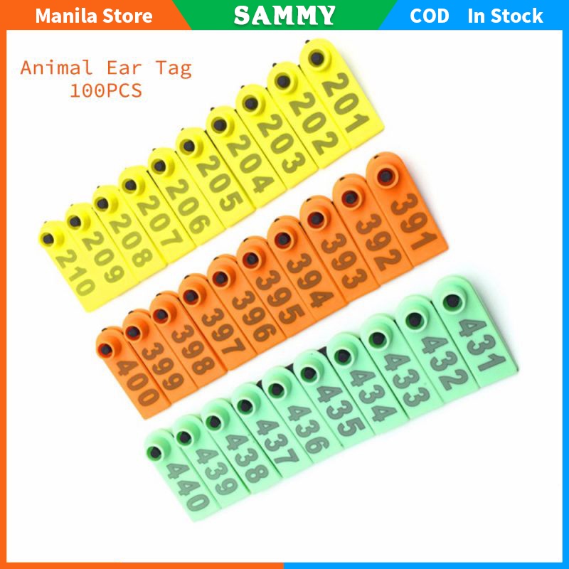 100PC Sheep Ear Tag Signs NO. 1-100 Laser Typing Copper Head Farm ...