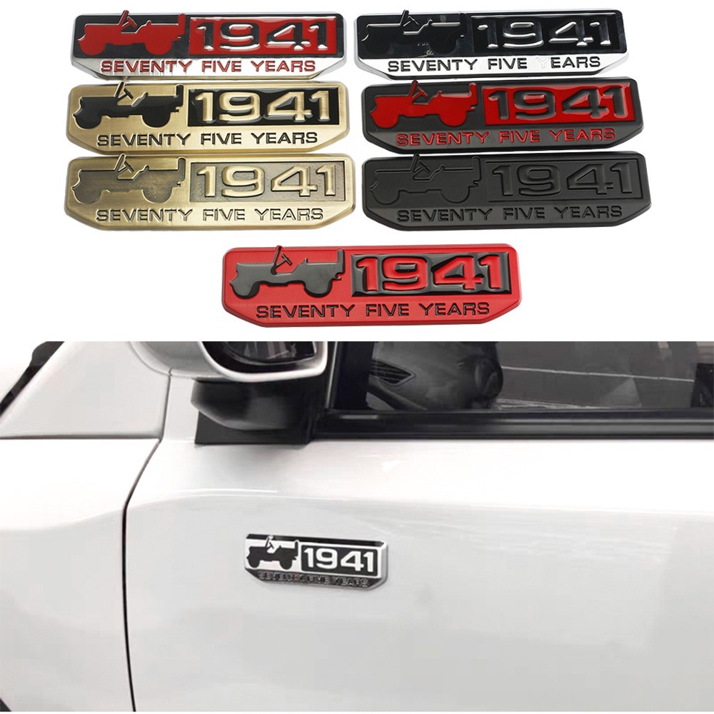 1941 3D Car Stickers 75 Years Old Classic Styling Logo Anniversary JEEP ...