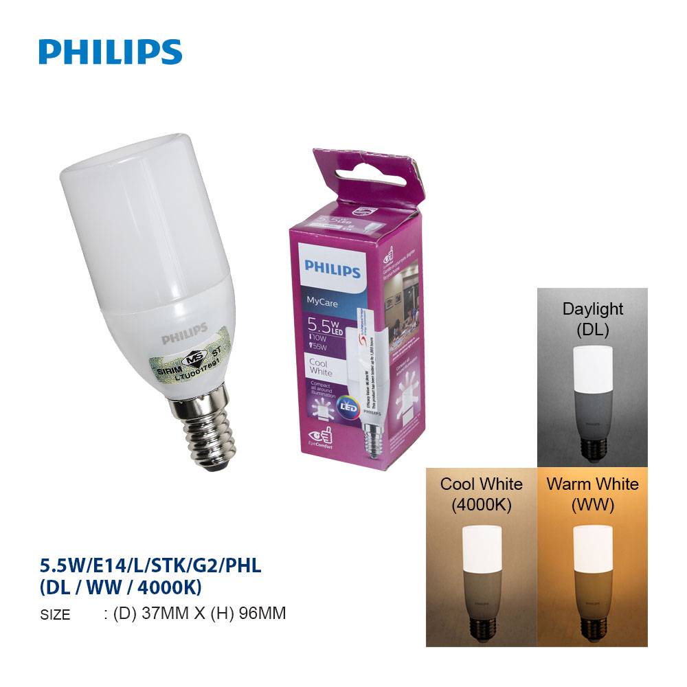 PHILIPS MYCARE LED STICK BULB(5.5W/7.5W/9.5W/11W) | Shopee Malaysia