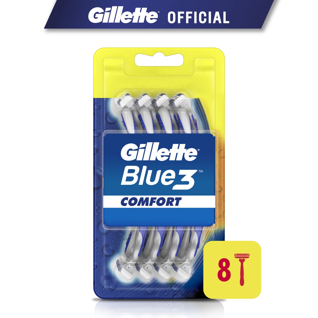 Gillette Men's Blue 3 Comfort Disposable Razors (8s) | Shopee Malaysia