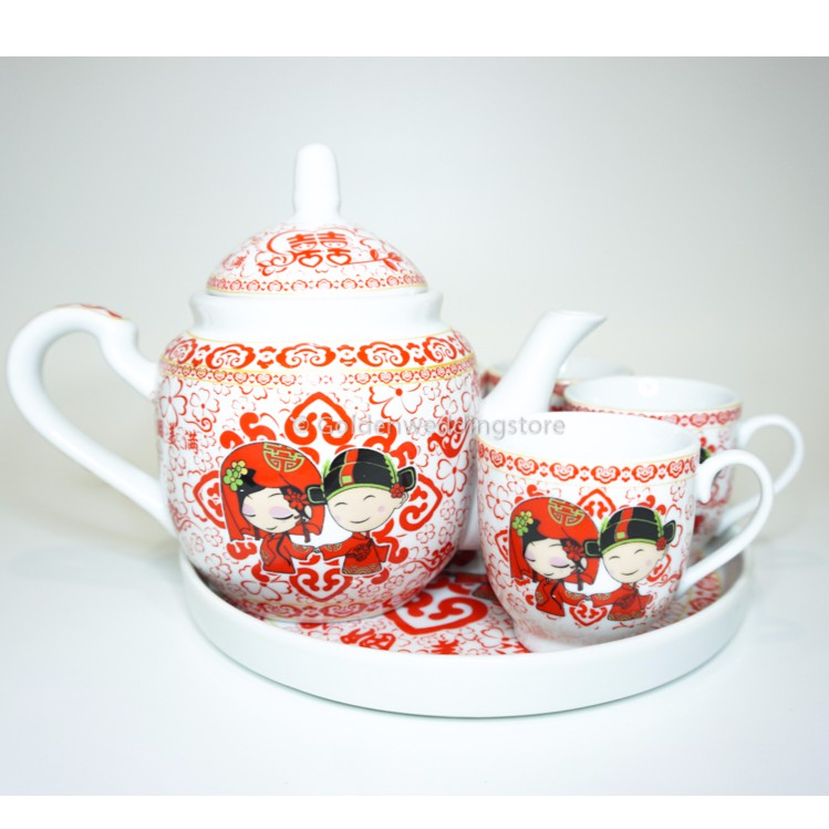 🔥Ready Stock🔥夫妻爱心敬茶茶套 Wedding Ceramic Tea Sets Teapot | Shopee Malaysia