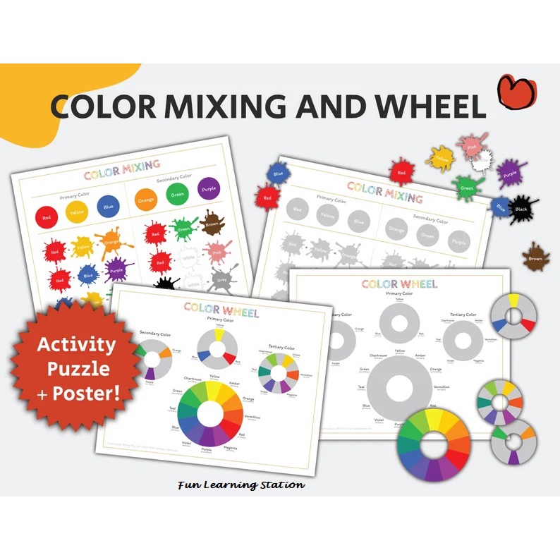 391 Color Mixing Busy Book Printable (PDF) Colour Chart kids learning ...