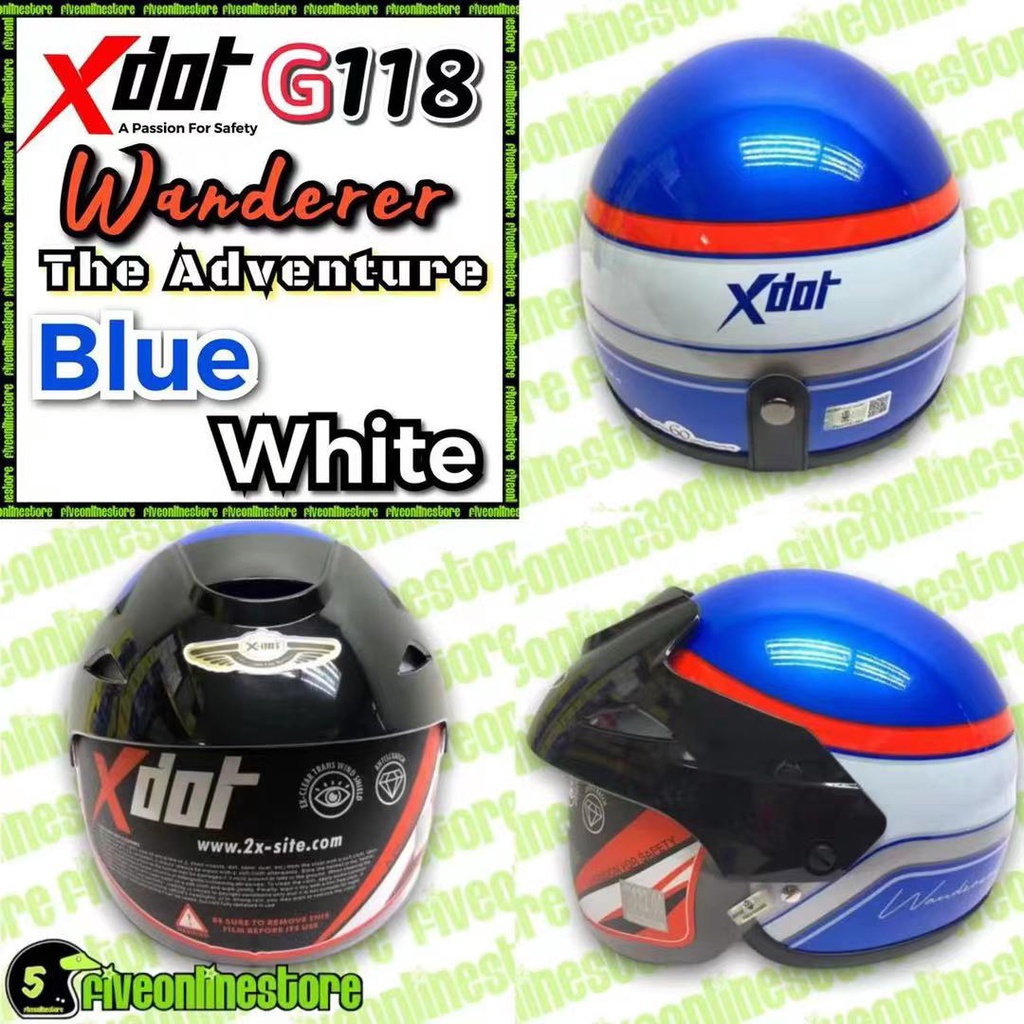 XDOT G118 Half Cut Helmet SIRIM ORIGINAL Full Collection Topi Keledar ...