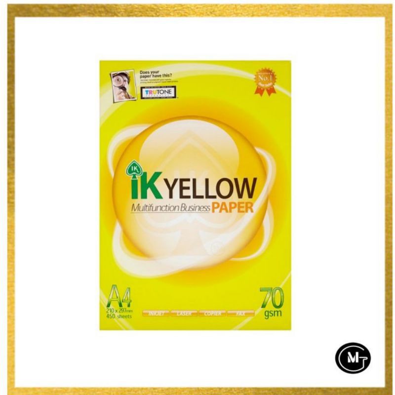 IK Yellow A4 Paper 70Gsm (450 sheets/ reams) | Shopee Malaysia