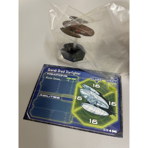 starwars miniatures starship battles scarab driod starfighter 52/60 ...