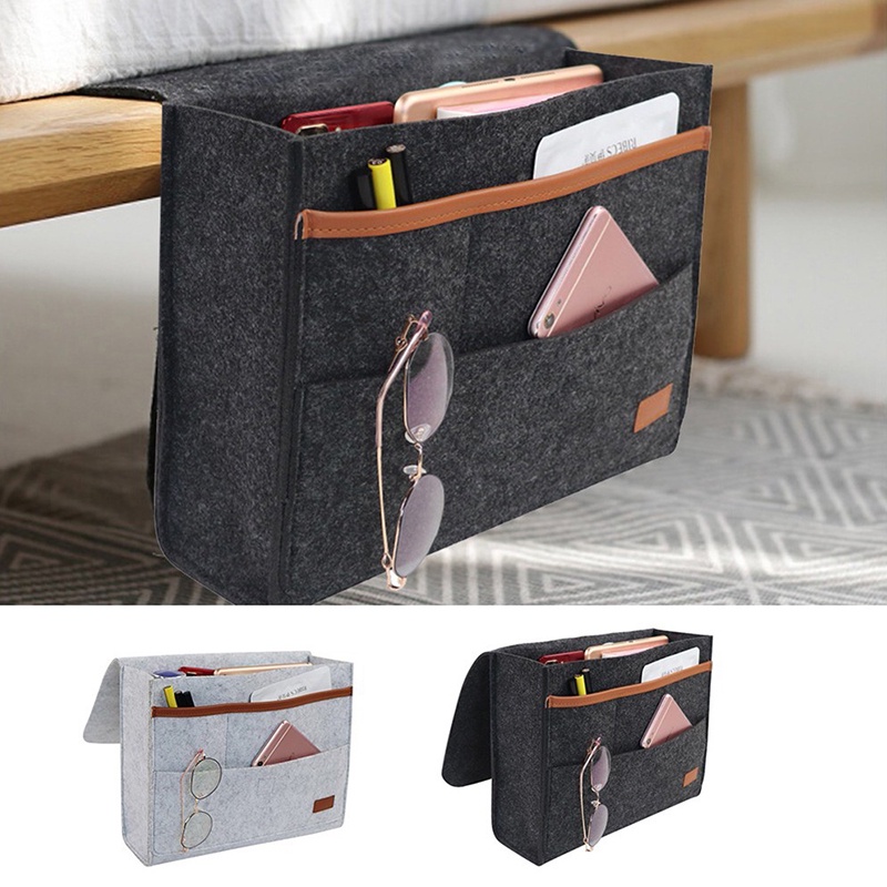 EverToner Felt Bedside Storage Organizer Bag Anti-slip Bedside Bag Bed ...