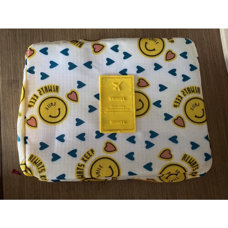 KOREA MULTIPURPOSE YELLOW SMILEY TRAVEL POUCH VER 2 | Shopee Malaysia