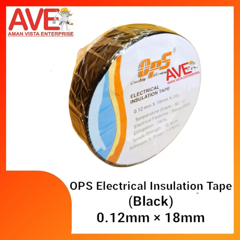 OPS Electrical Insulation Tape (Black) 0.12mm x 18mm | Shopee Malaysia