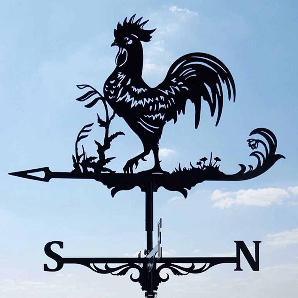 Chicken Wind Vane Stainless Steel Rooster Wind Direction Indicator Anti ...
