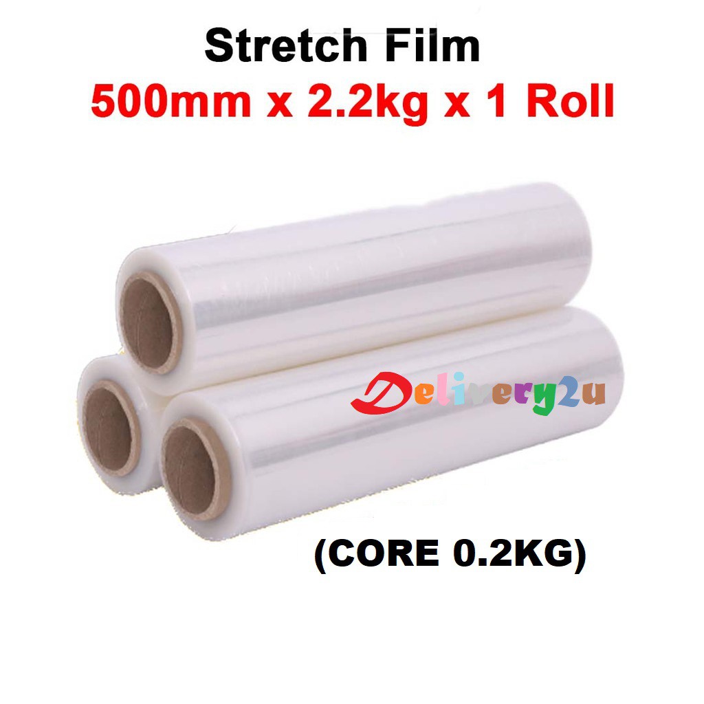 (FAST DELIVERY)White STRETCH FILM 500MM X 2.2KG (CORE 0.2KG) | Shopee ...