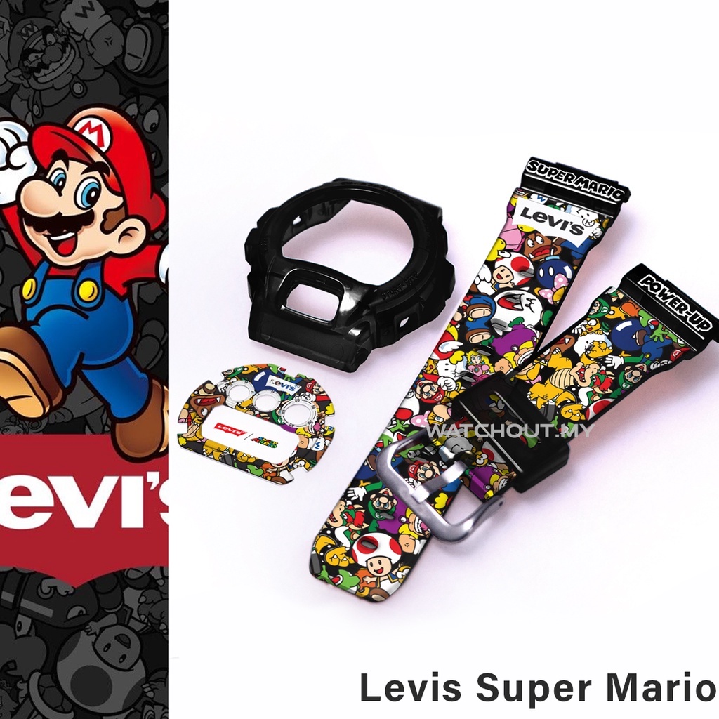 G-Shock Levis Mario DW-6900 Band & Bezel design watch parts cartoon ...