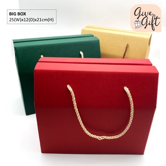 Gift Box with handle 25(W)x12(D)x21(H)cm | Shopee Malaysia