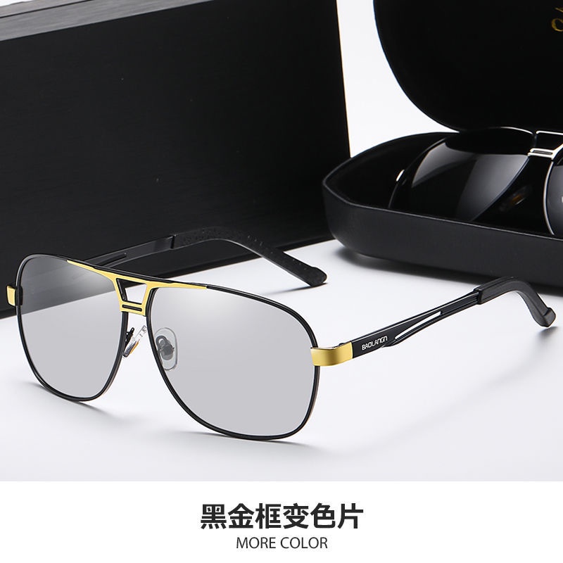Vintage Square Photochromic Sunglasses Men Polarized Women Anti Glare