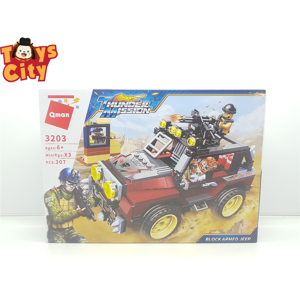 Toy QMAN Block Armed jeep assembly and puzzle TOY - Armed jeep TM3203 | Shopee Malaysia