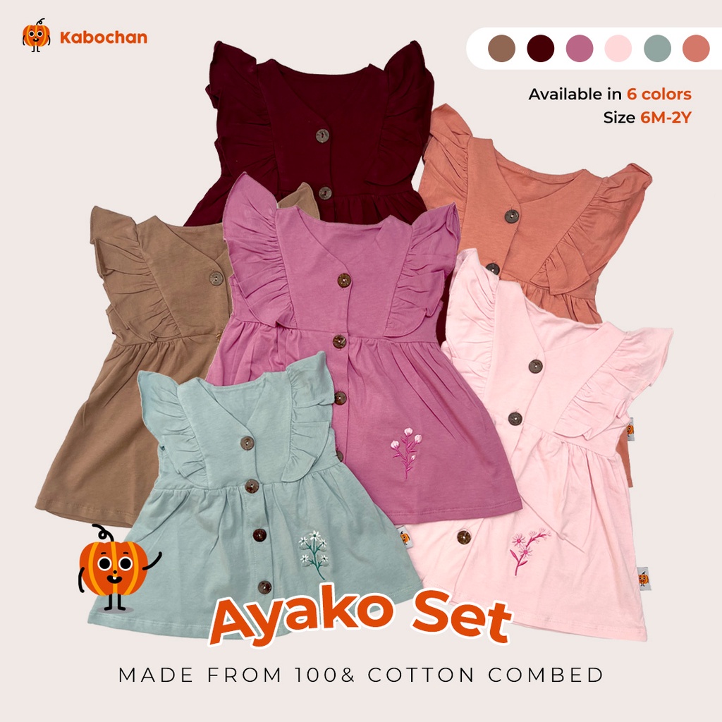 KATUN Kabochan Baby Girl Suit 100% Cotton 6 Months - 2 Years | Ayako Set | Shopee Malaysia