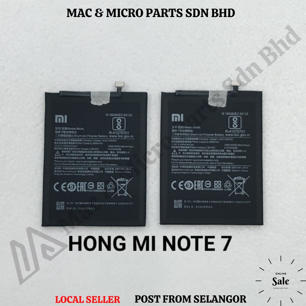 MG BRAND HONG MI NOTE 7 BATTERY MODEL BN4A (4000mAh) | Shopee Malaysia