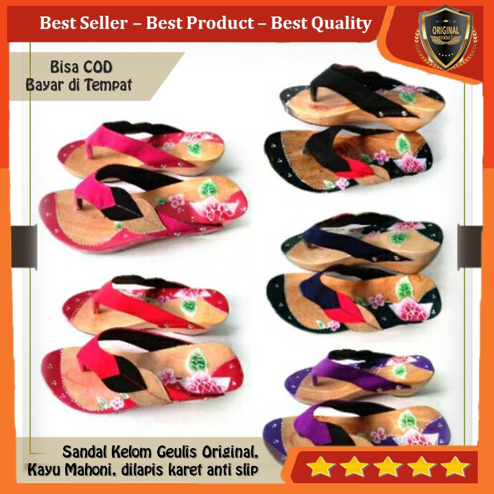 Gelis Kelom Sendal, Geulis Tasik, Women's Wedges Sandals, Wood Mompah ...