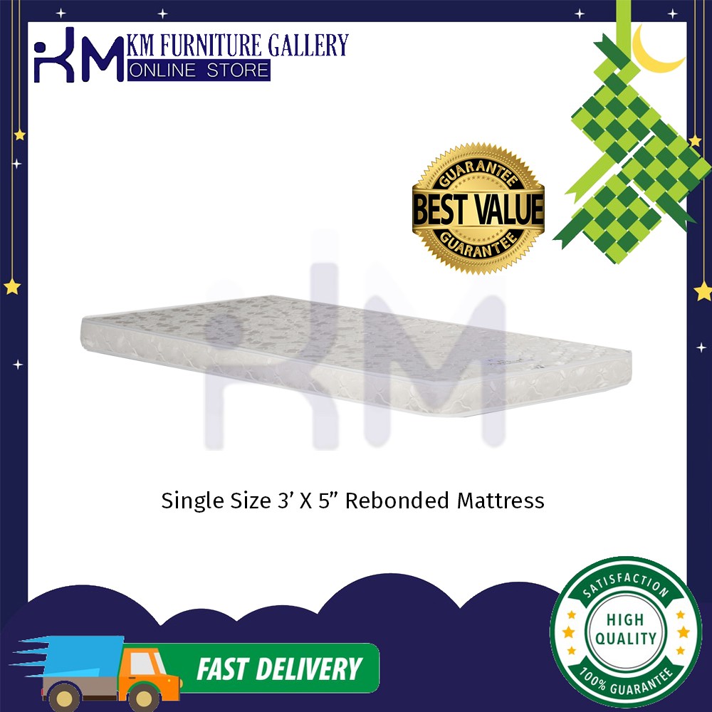 KM 3' X 5" Single Rebonded Mattress/ Tilam Bujang | Shopee Malaysia