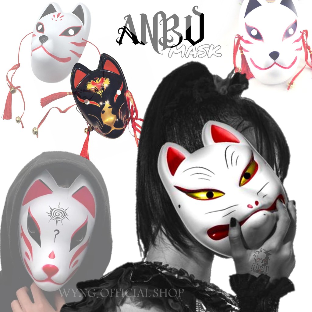 Jav Anbu Fox Mask Anbu Full Face Cosplay Ninja Kakashi Japan Anime Fox ...