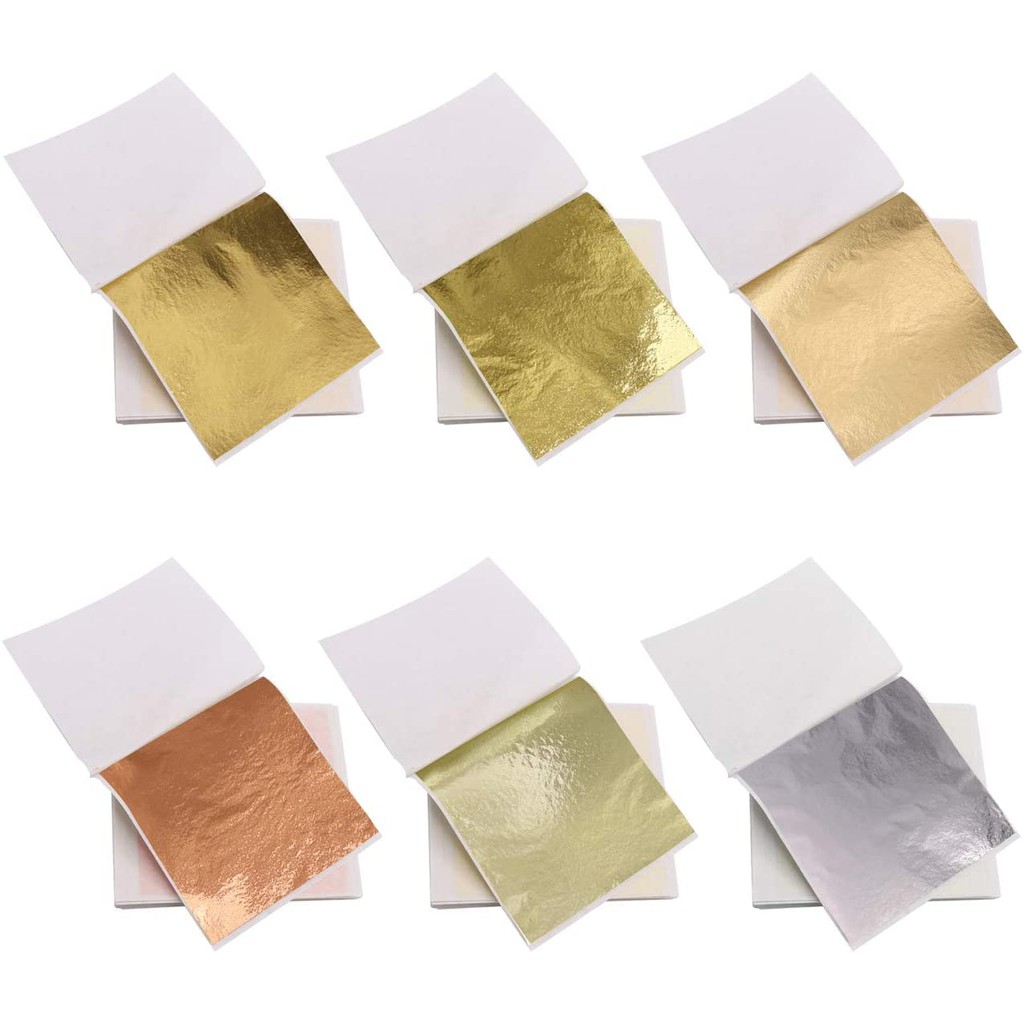 10pcs / 50pcs Taiwan Imitation Gold Leaf Sheets 8x8cm Gold Foil Paper ...