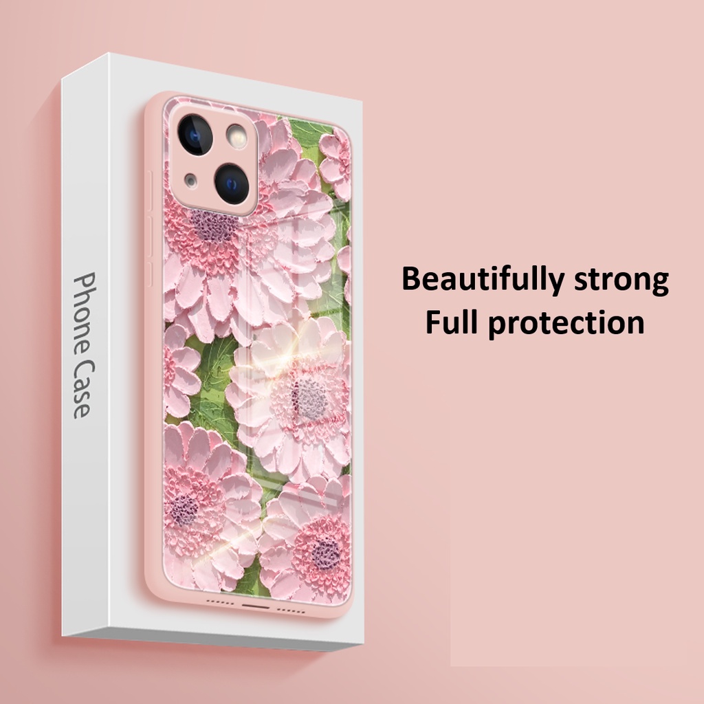 DMY pink tempered glass case compatible for iphone 13 pro max 11 12 ...