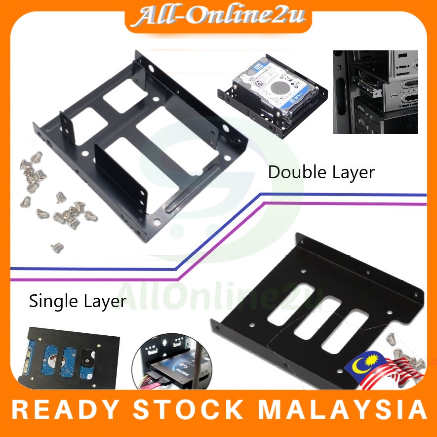 2.5" SSD HDD To 3.5" Metal Mounting Adapter Bracket solid state drive ...