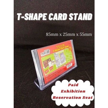 Transparent Acrylic L-Shape Horizontal Card Stand For card size 52x84mm price tag seat tag ...