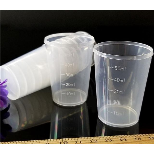 🐥50ml for 10pieces Transparent measurement cup Clear Plastic Graduated ...