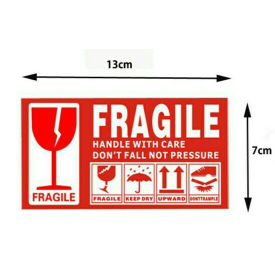 FRAGILE STICKER 100 pcs & 200 pcs (13cm x 7cm) | Shopee Malaysia